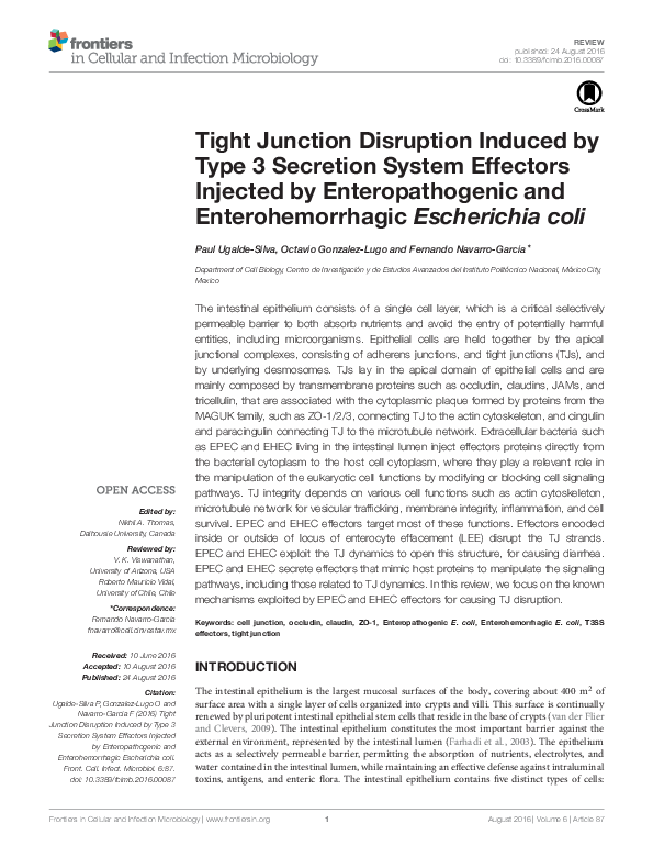 (PDF) Tight Junction Disruption Induced by Type 3 Secretion System ...