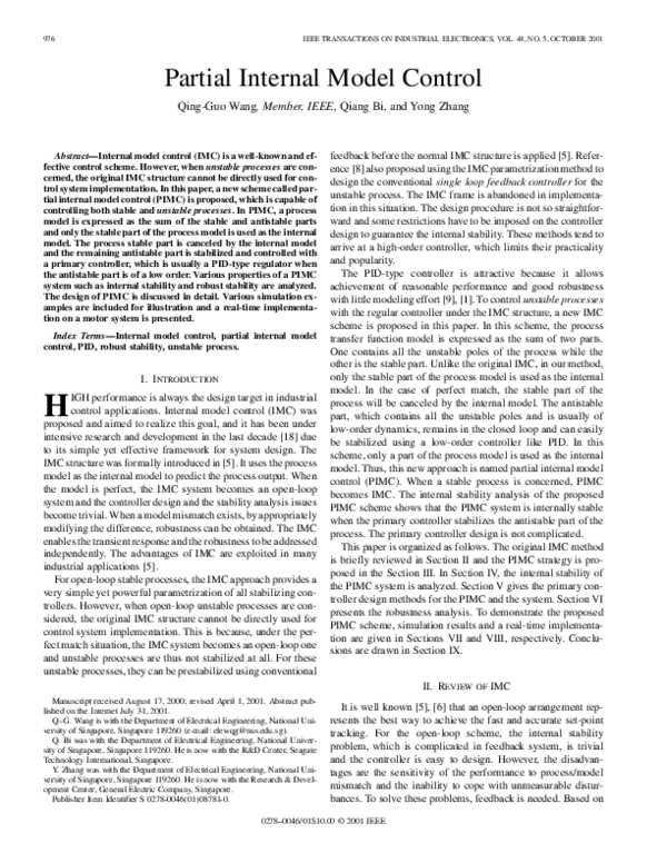 (PDF) Partial internal model control