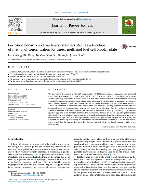 (PDF) Corrosion behaviour of austenitic stainless steel as a function ...
