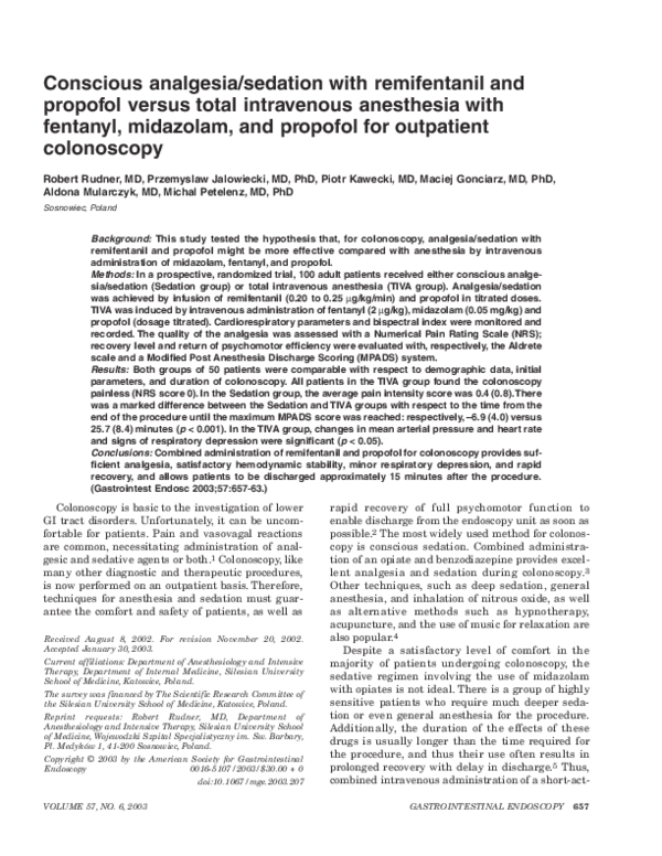 (PDF) Conscious analgesia/sedation with remifentanil and propofol ...