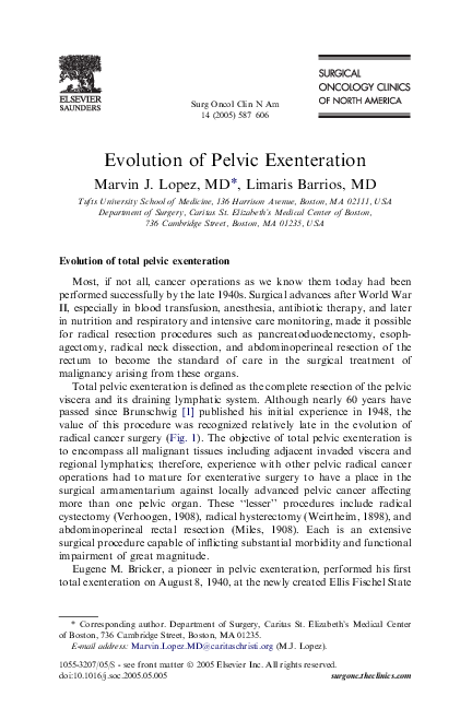 (PDF) Evolution of pelvic exenteration | Marvin Lopez - Academia.edu