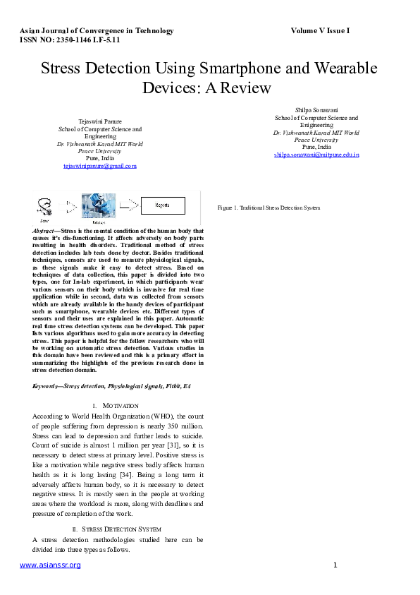 Pdf Stress Detection Using Smartphone And Wearable Devices A Review
