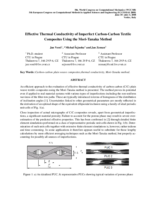 (PDF) Effective Thermal Conductivity of Imperfect Carbon-Carbon Textile ...