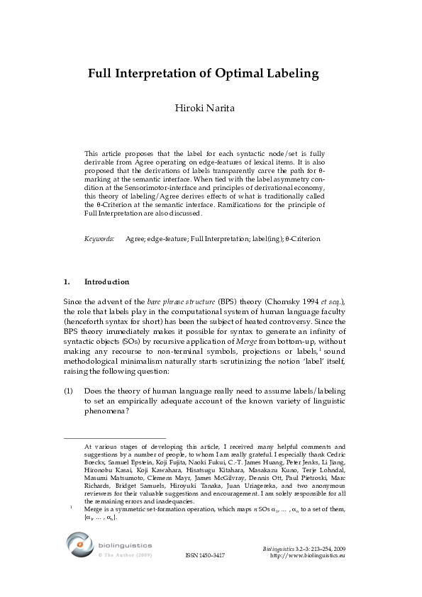 (PDF) Full interpretation of optimal labeling (PDF) Full interpretation of optimal labeling