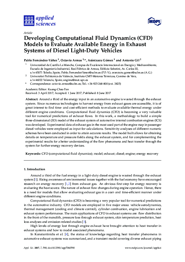 Pdf Developing Computational Fluid Dynamics Cfd Models To Evaluate