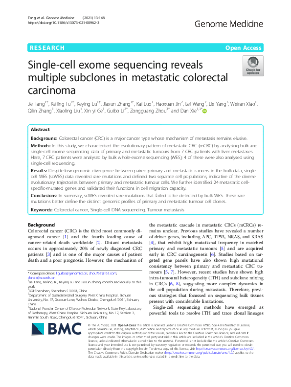 (PDF) Single-cell exome sequencing reveals multiple subclones in ...