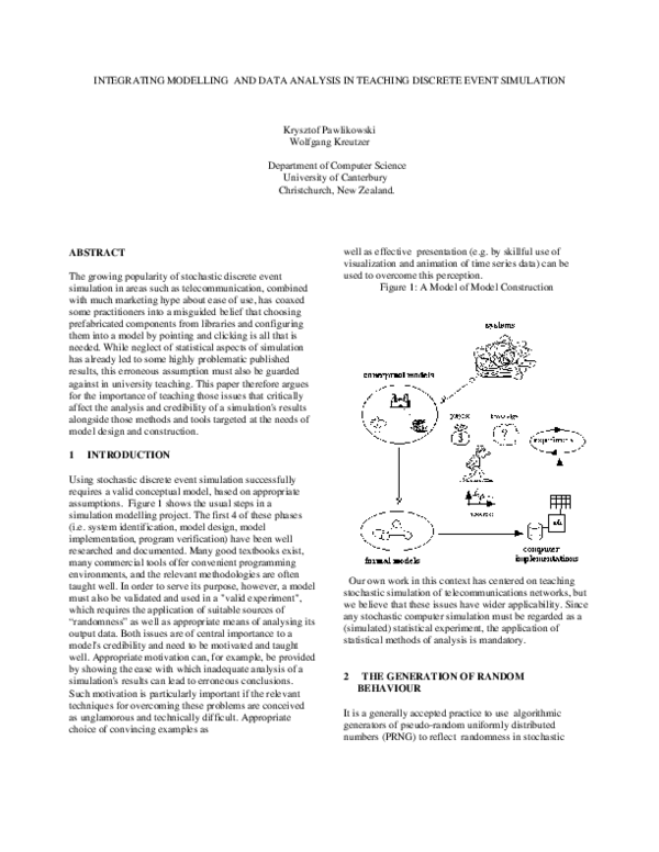 Pdf Teaching Simulation Balancing Models And Analysis