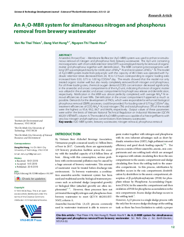 (PDF) An A2O-MBR system for simultaneous nitrogen and phosphorus ...