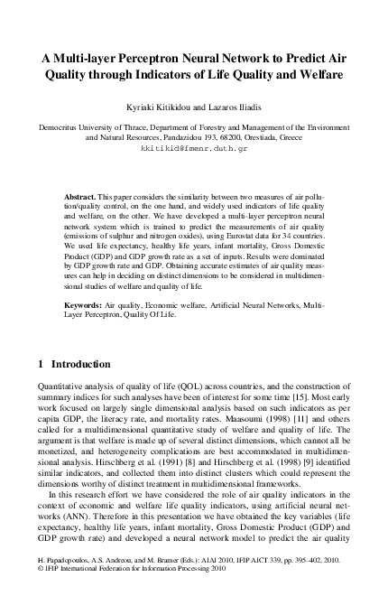 (PDF) A multi-layer perceptron neural network to predict air quality ...