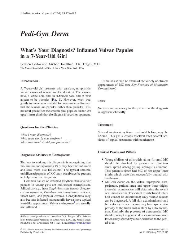 (PDF) What's Your Diagnosis? Inflamed Vulvar Papules in a 7-Year-Old ...