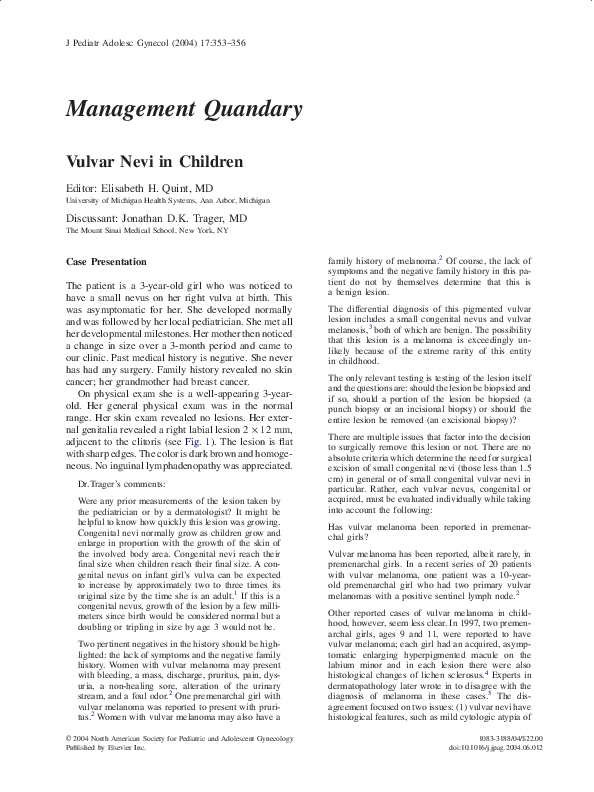 (PDF) Vulvar nevi in children | Jonathan Trager - Academia.edu