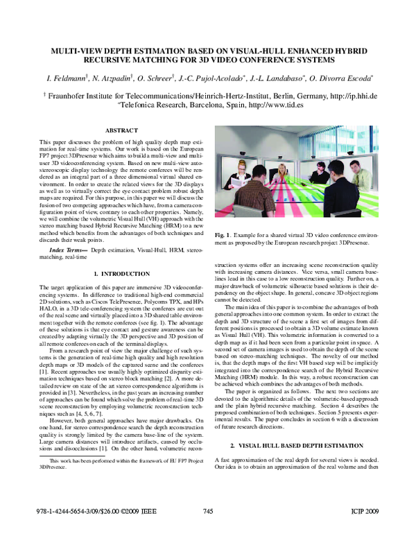 Pdf Multi View Depth Estimation Based On Visual Hull Enhanced Hybrid