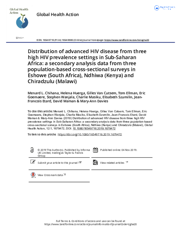(PDF) Increased HIV in Greater Kinshasa Urban Health Zones: Democratic ...