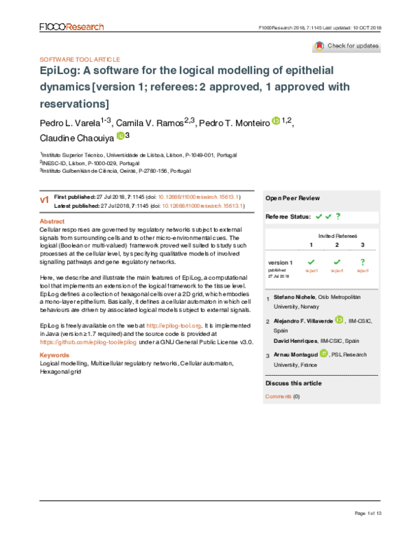 (PDF) EpiLog: A software for the logical modelling of epithelial dynamics