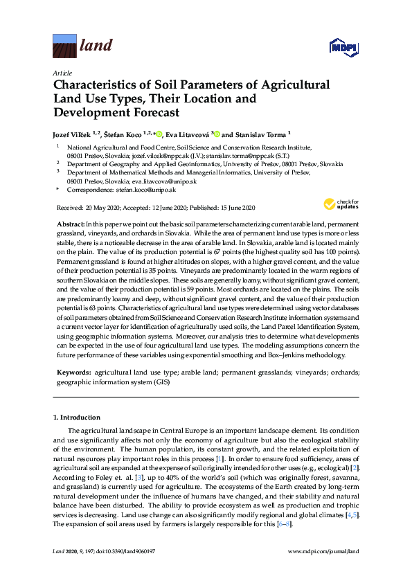(PDF) Characteristics of Soil Parameters of Agricultural Land Use Types ...