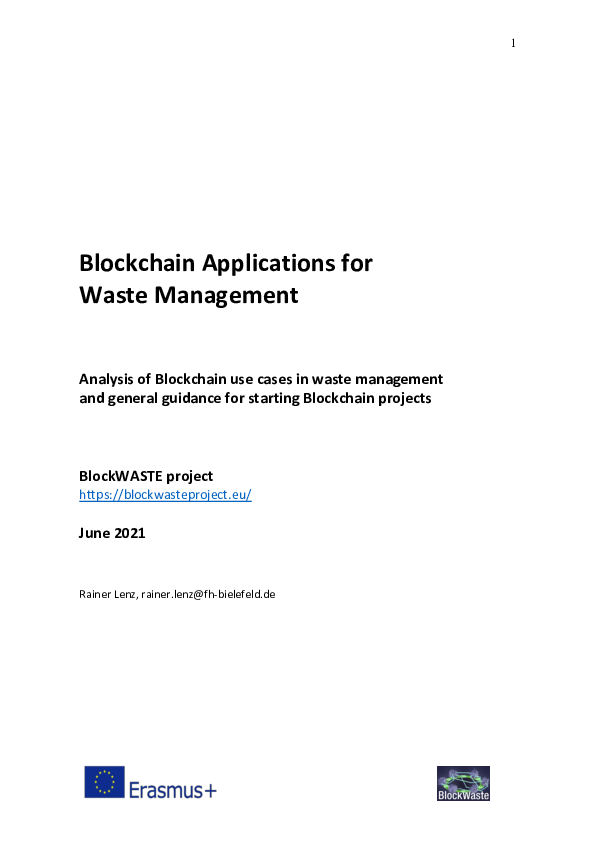 (PDF) Blockchain Applications for Waste Management, Analysis of ...