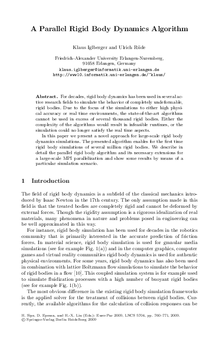(PDF) A Parallel Rigid Body Dynamics Algorithm