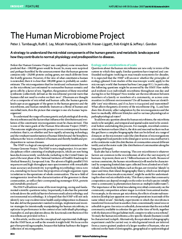 (PDF) The Human Microbiome Project