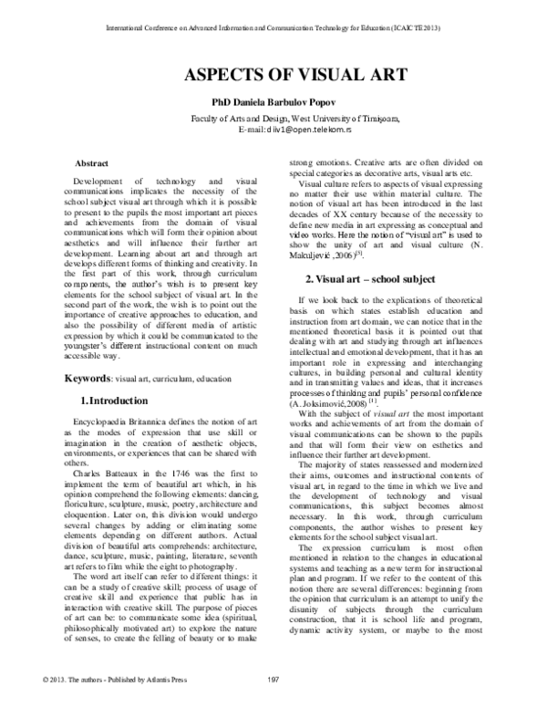 (PDF) Aspects of Visual Art