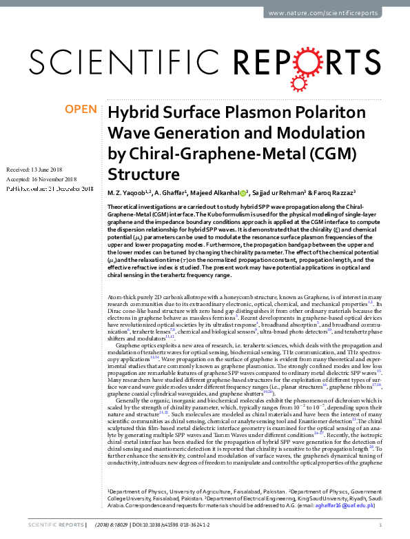 (PDF) Hybrid Surface Plasmon Polariton Wave Generation and Modulation ...