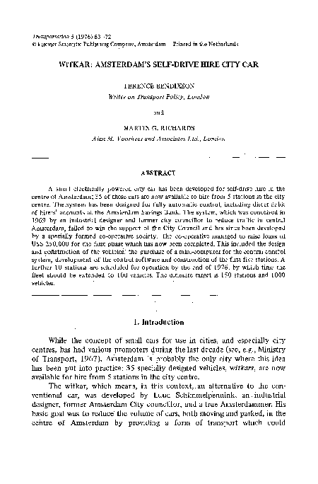 (PDF) Witkar: Amsterdam's self-drive hire city car