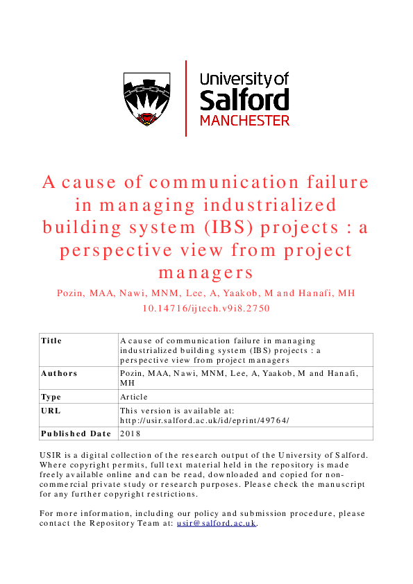 (PDF) A Cause of Communication Failure in Managing Industrialized ...