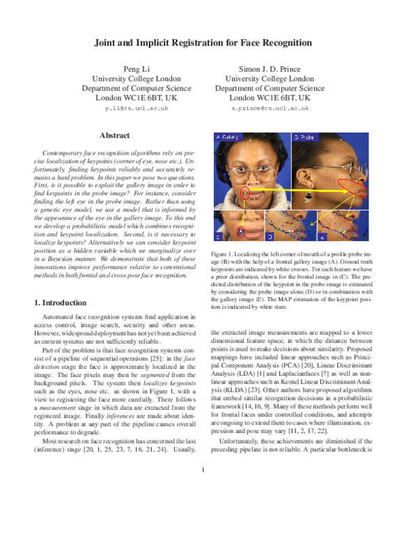 (PDF) Joint and implicit registration for face recognition