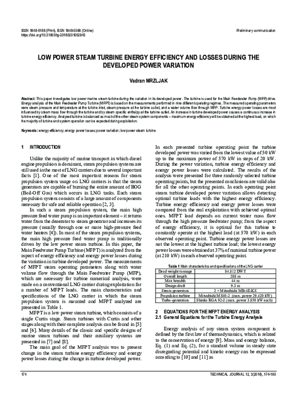 (PDF) Efficiency of Low Power Steam Turbines
