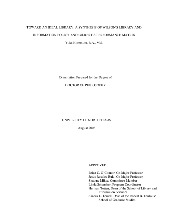 (PDF) Toward an ideal library: A synthesis of Wilson's library and ...