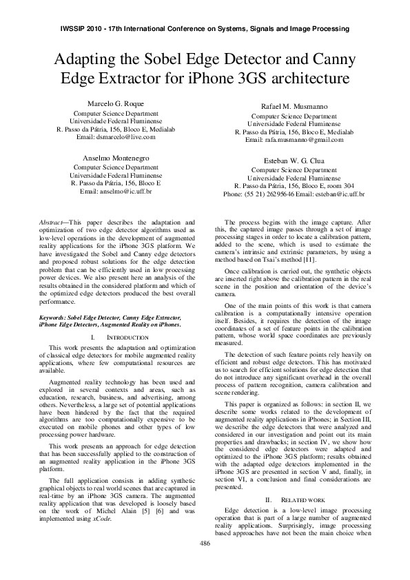 (PDF) Adapting the Sobel Edge Detector and Canny Edge Extractor for ...