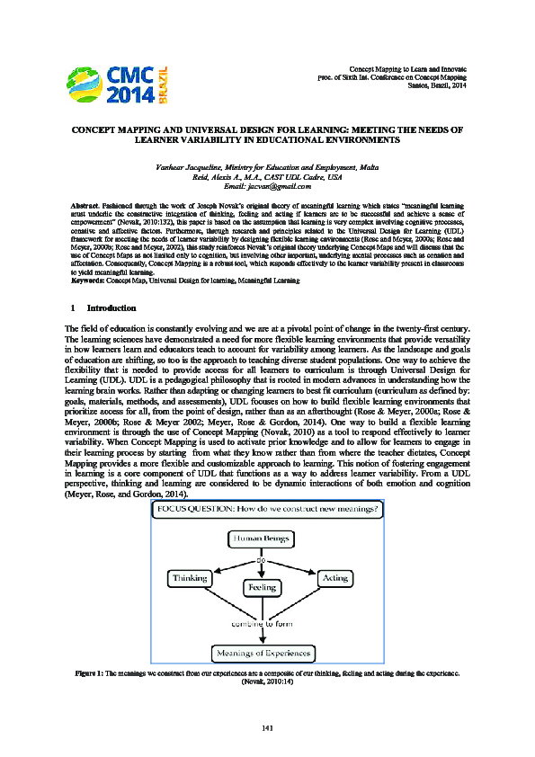 (PDF) Concept Mapping and Universal Design for Learning: Meeting the ...