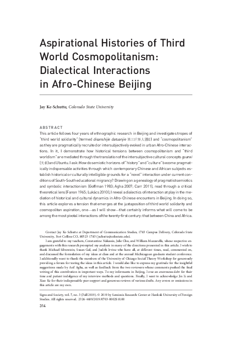 (PDF) Aspirational Histories of Third World Cosmopolitanism ...