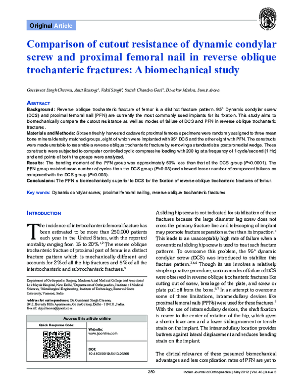 (PDF) Comparison of cutout resistance of dynamic condylar screw and ...