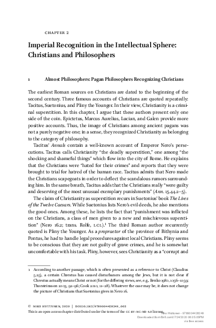 (PDF) Imperial Recognition in the Intellectual Sphere: Christians and ...