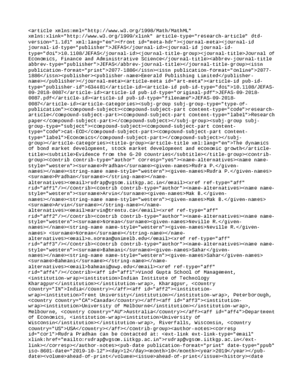 The dynamics of bond market development, stock market development and ...