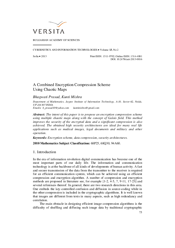 Pdf Encryption Compression With Chaotic Maps