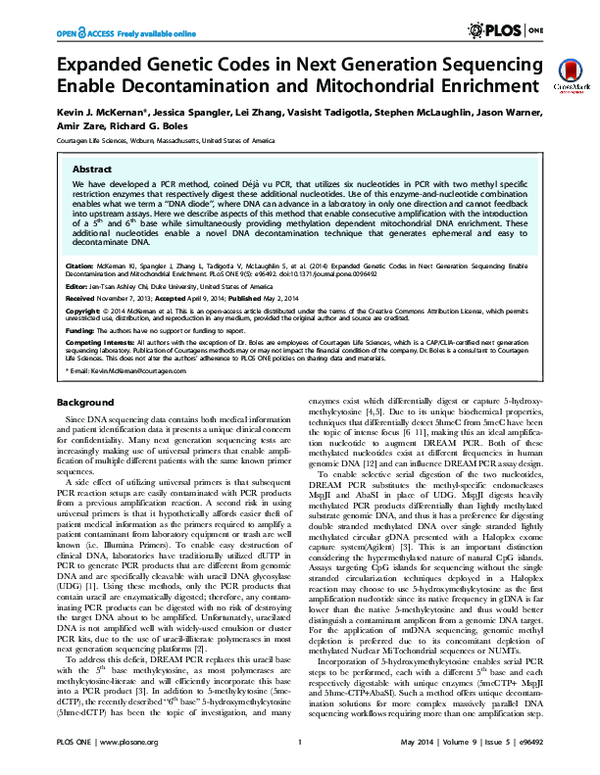 (PDF) Expanded Genetic Codes in Next Generation Sequencing Enable ...