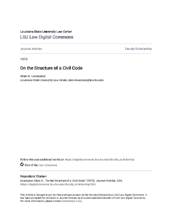 (PDF) On the Structure of a Civil Code
