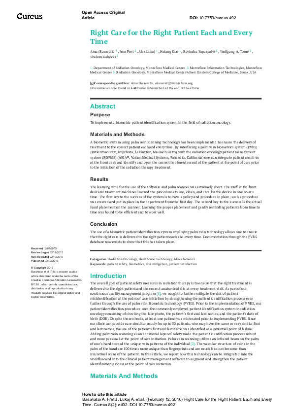 (PDF) Right Care for the Right Patient Each and Every Time