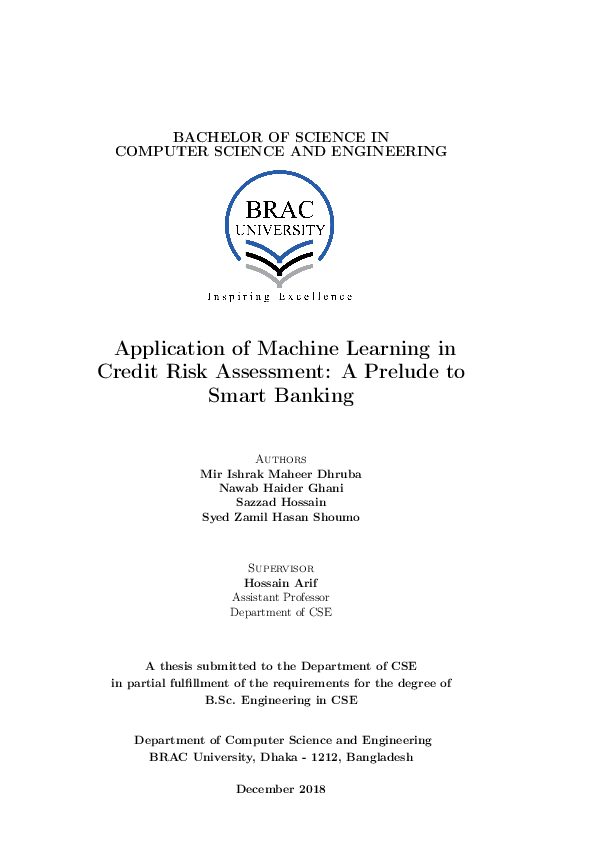 (PDF) Application of Machine Learning in Credit Risk Assessment: A ...