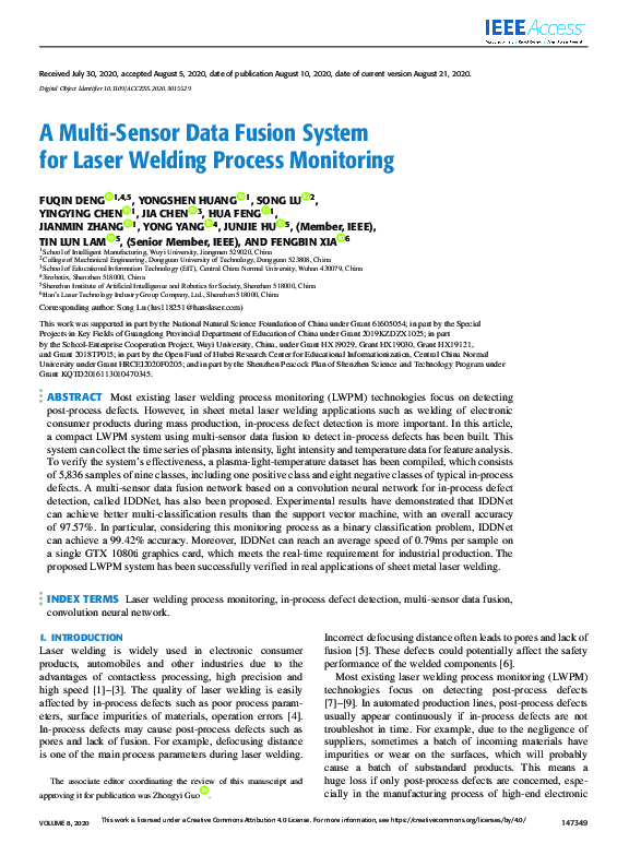 (PDF) A Multi-Sensor Data Fusion System for Laser Welding Process Monitoring