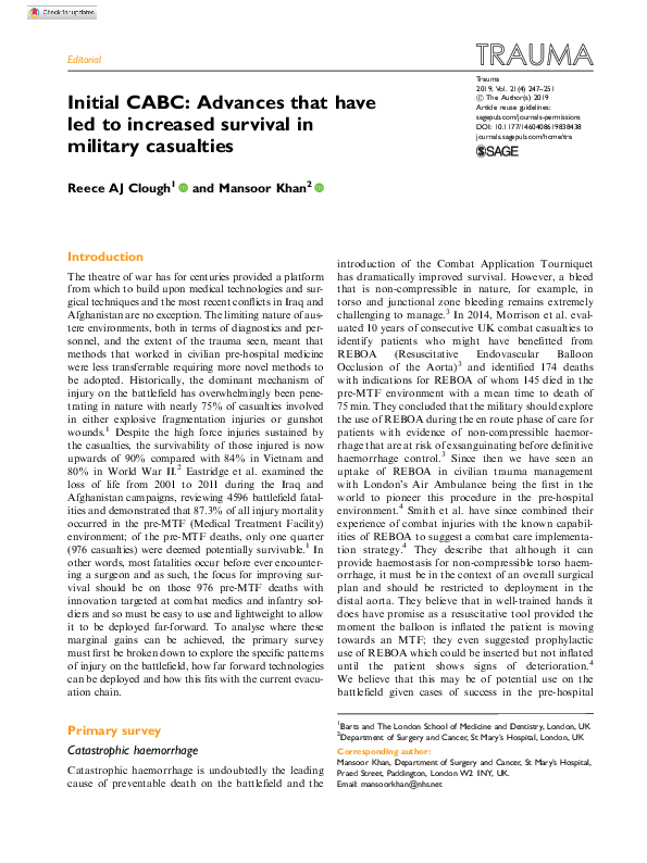 (PDF) Initial CABC: Advances that have led to increased survival in ...