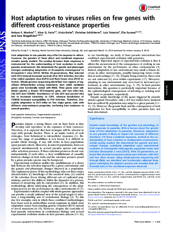 (PDF) Host adaptation to viruses relies on few genes with different ...