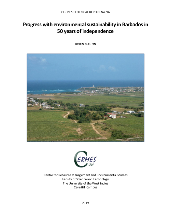 (PDF) Mahon 2019 Environmental sustainability progress Barbados CTR