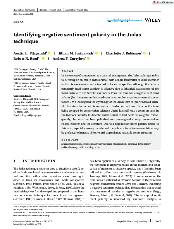 (PDF) Identifying negative sentiment polarity in the Judas technique