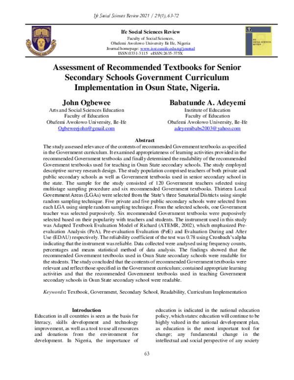 pdf-assessment-of-recommended-textbooks-for-senior-secondary-schools