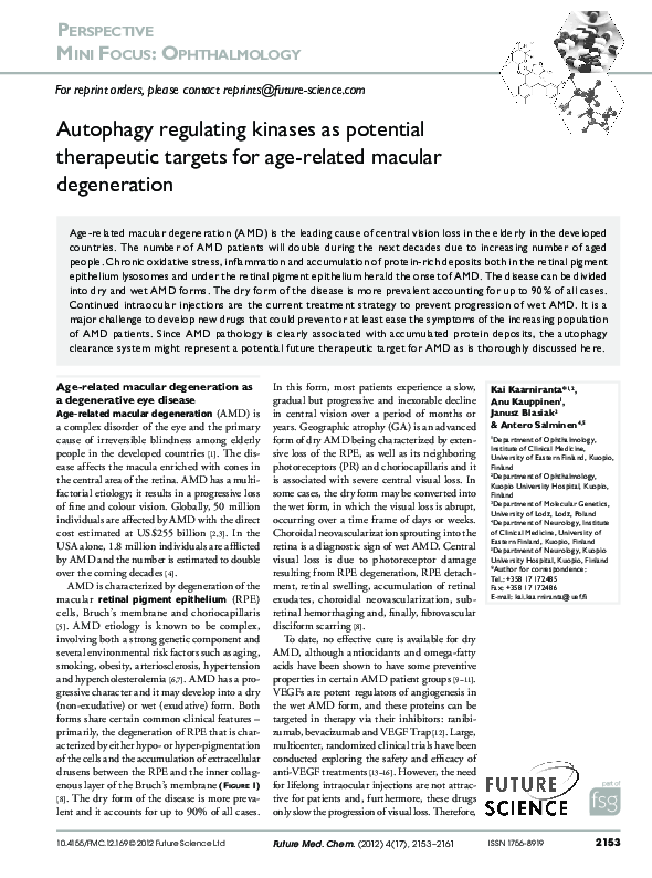 (PDF) Autophagy regulating kinases as potential therapeutic targets for ... (PDF) Autophagy regulating kinases as potential therapeutic targets for ...