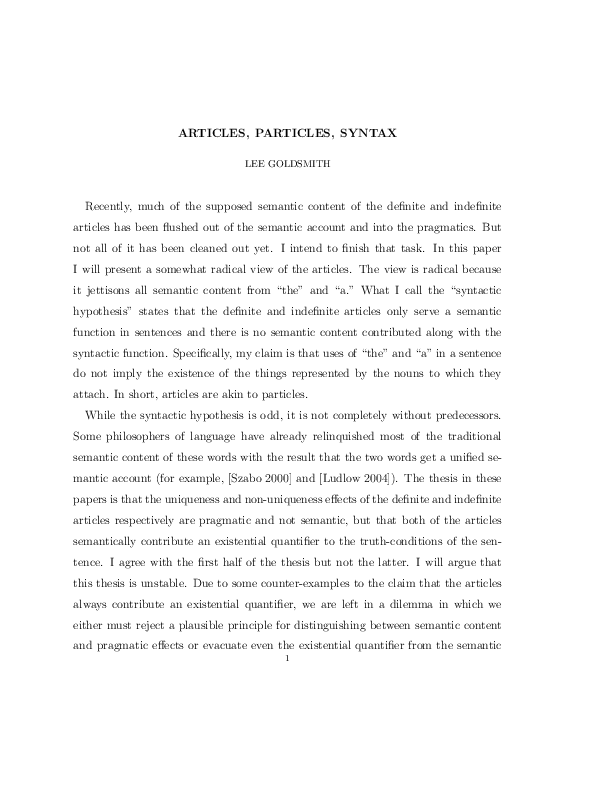 Pdf Articles Particles Syntax 