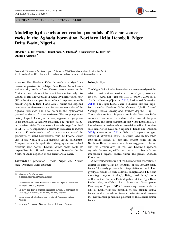 (PDF) Modeling hydrocarbon generation potentials of Eocene source rocks ...