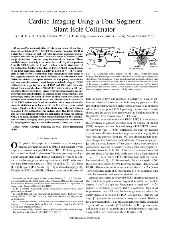 (PDF) Cardiac Imaging Using a Four-Segment Slant-Hole Collimator